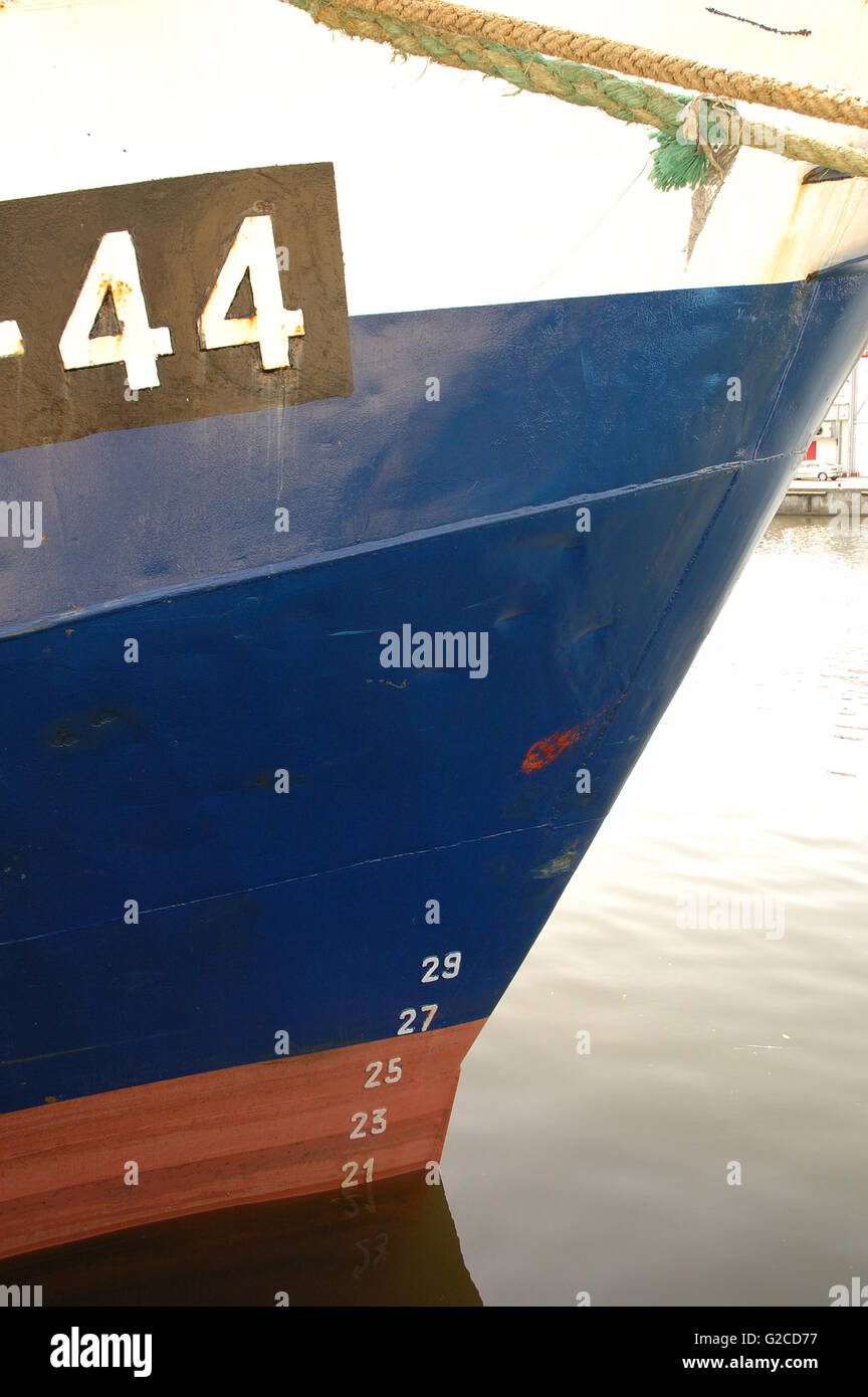 Fishing vessel bow with numbers Stock Photo - Alamy