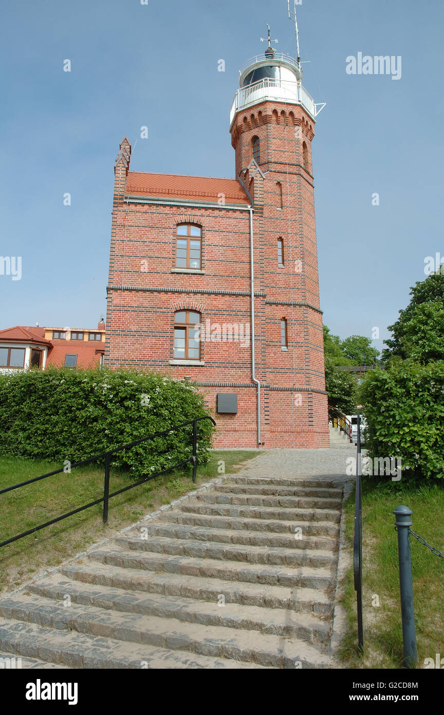 Ustka, Poland - May 24, 2014: Lighthouse in Ustka harbour in Poland ...
