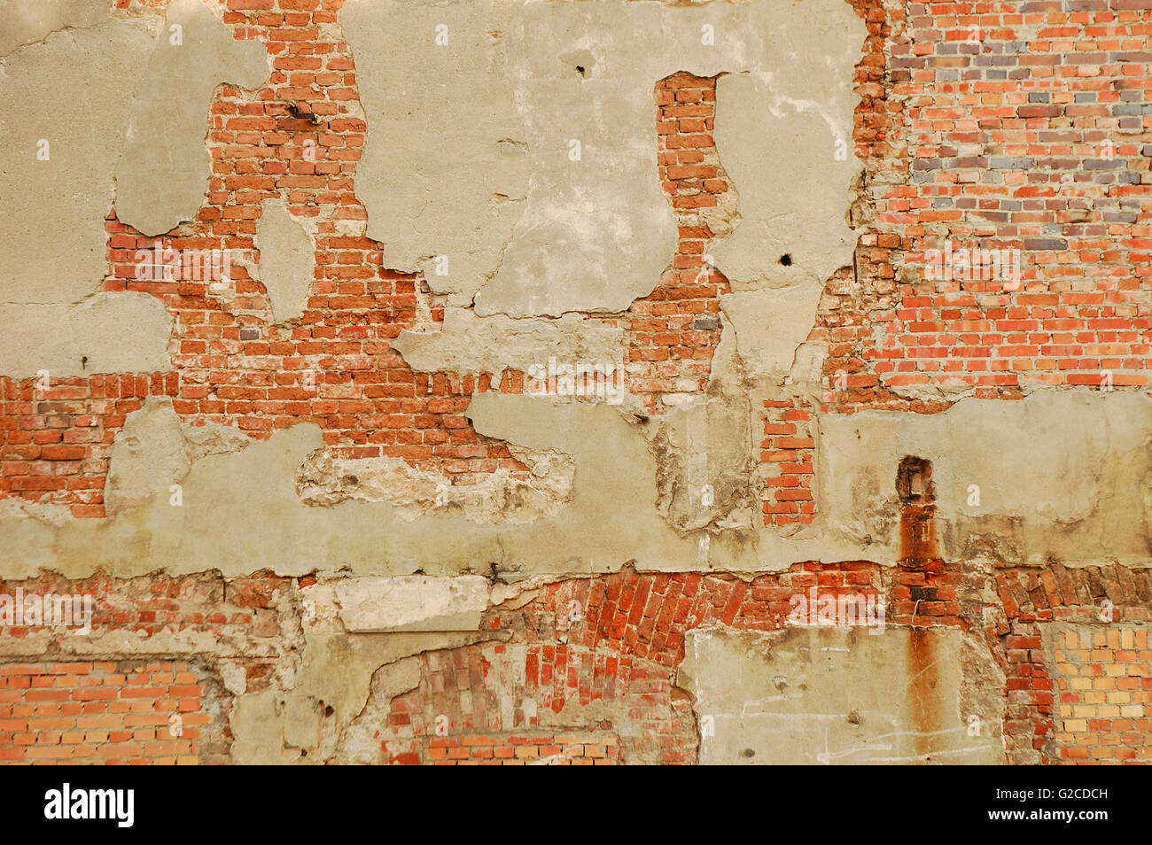 Ruined building brick wall background Stock Photo - Alamy