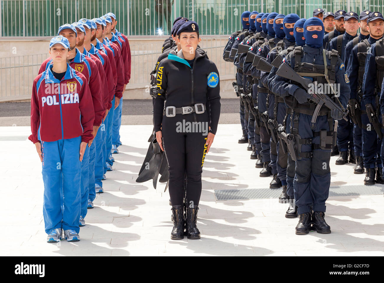 Rome, Italy - May 25, 2016: Special departments of the Italian police ...