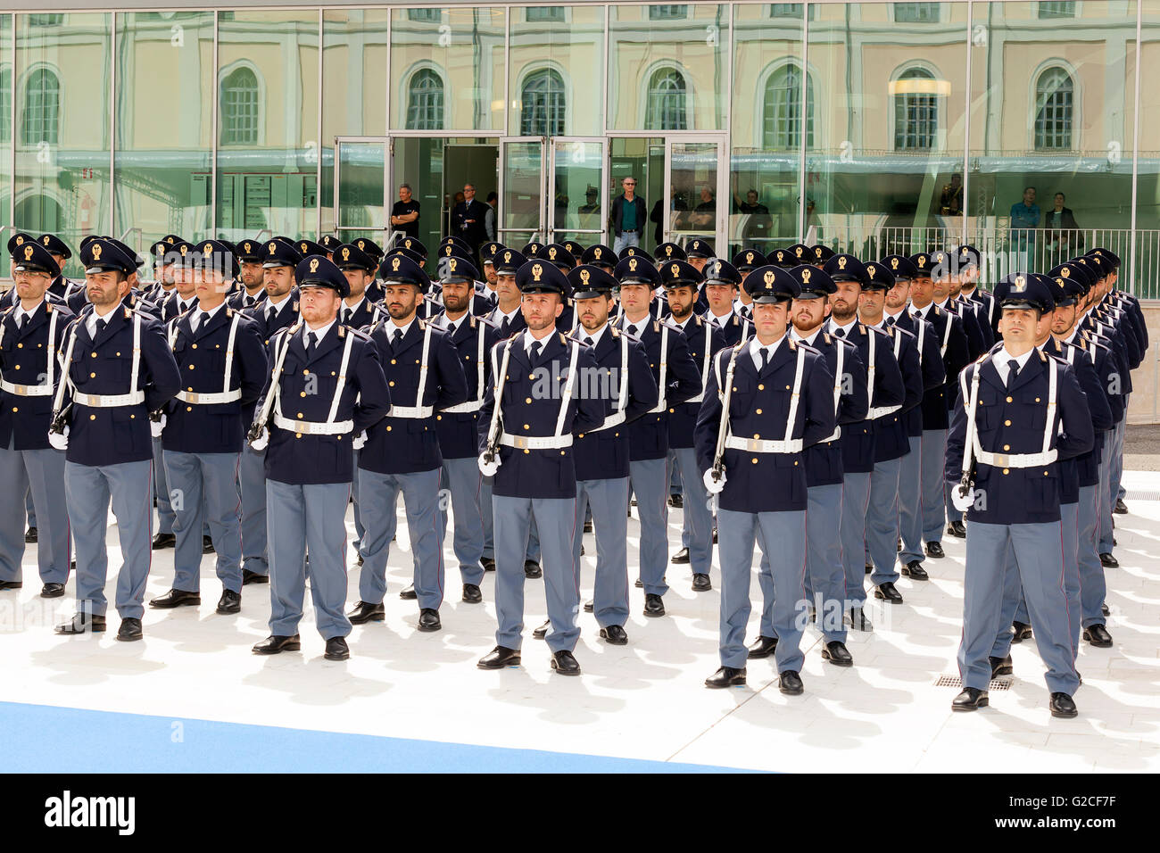 Rome, Italy - May 25, 2016: Deployment of Italian police department ...