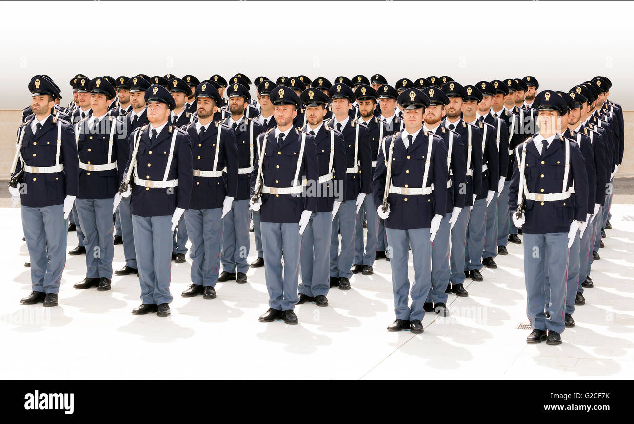Rome, Italy - May 25, 2016: Deployment of Italian police department ...