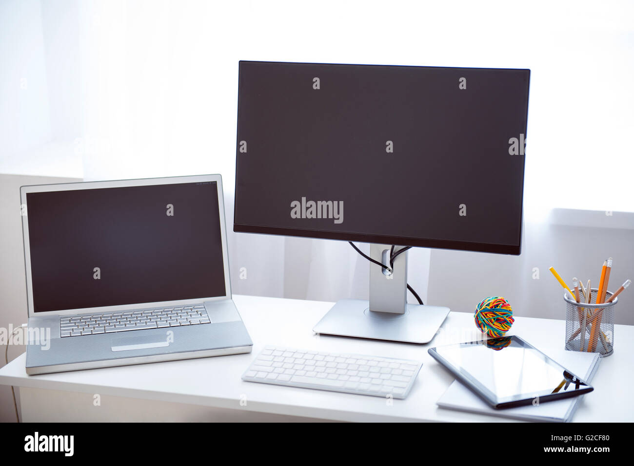 Variety of devices on the table Stock Photo - Alamy
