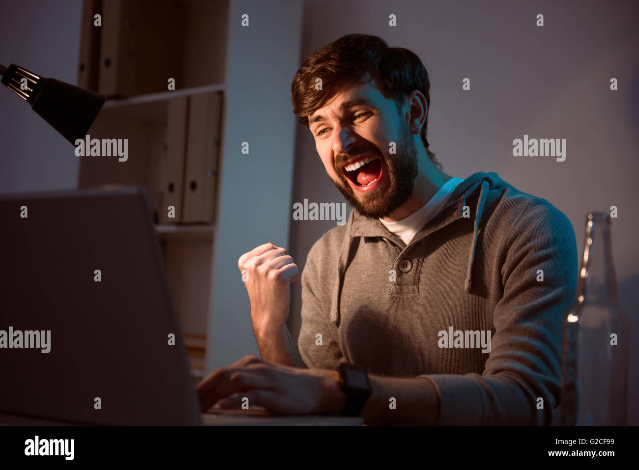 Excited man full of positive Stock Photo - Alamy