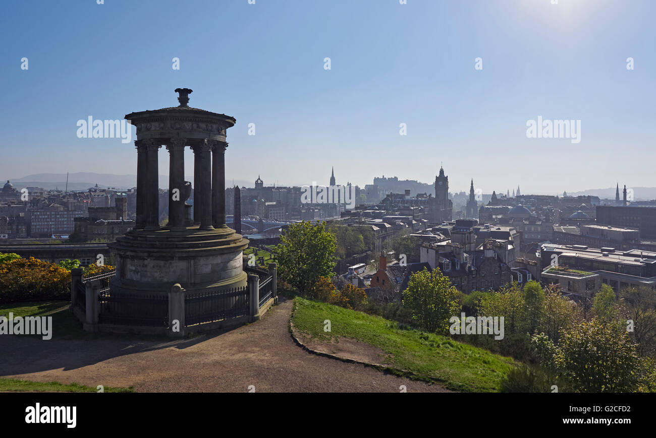 Edinburgh panoramic view from the top of Calton Hill with the Stewart ...