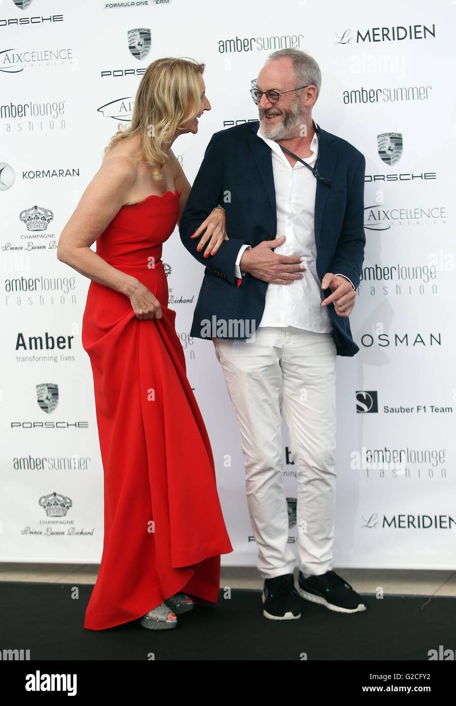 Sonia Irvine and Liam Cunningham arrive for the Amber Lounge fashion ...