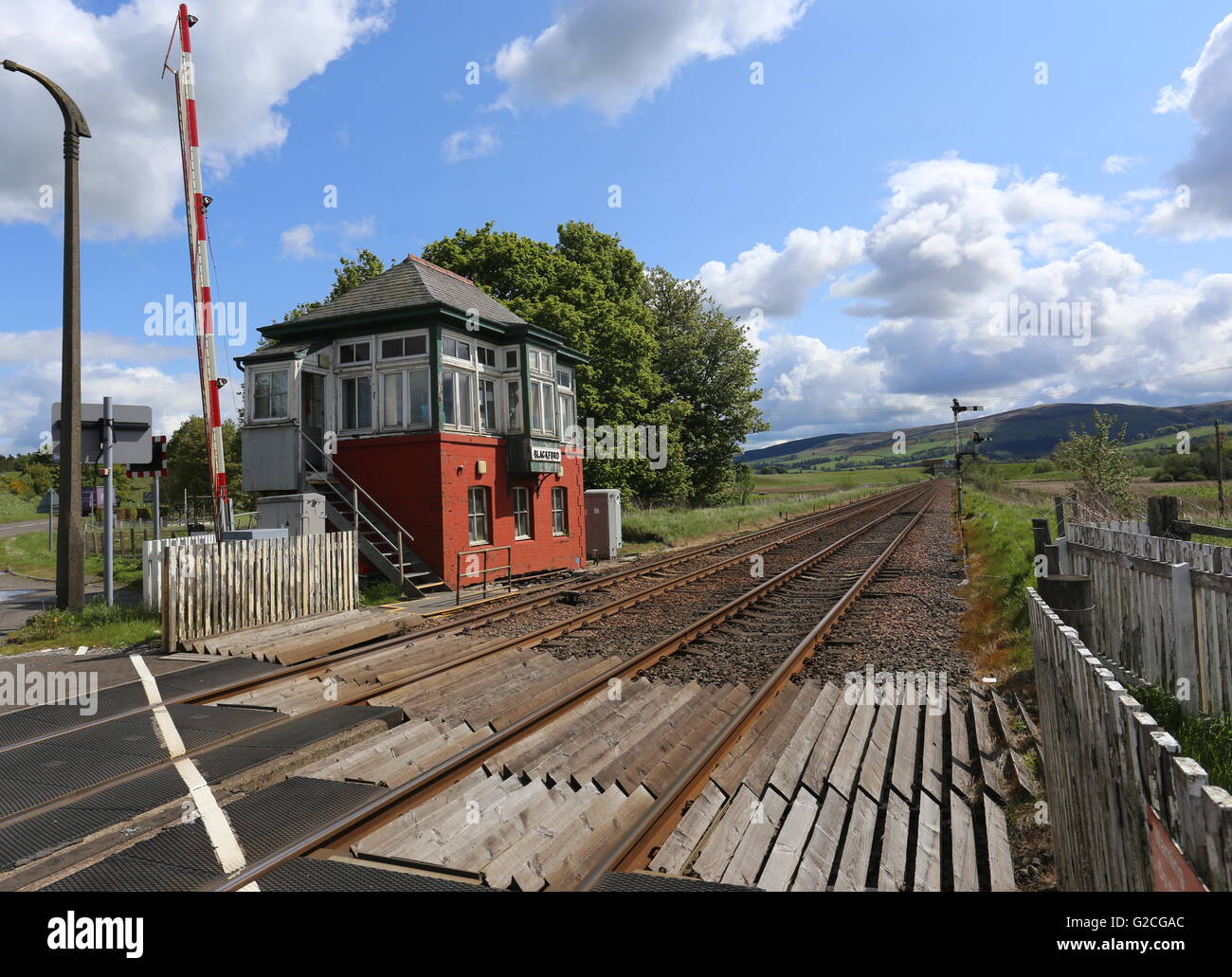 Level crossing Blackford Scotland May 2016 Stock Photo - Alamy