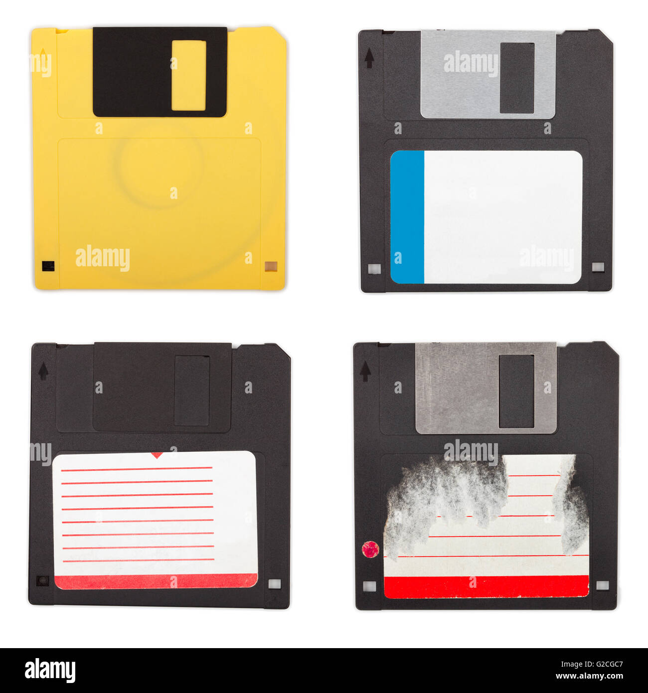 Set of different floppy discs, isolated on white background with ...