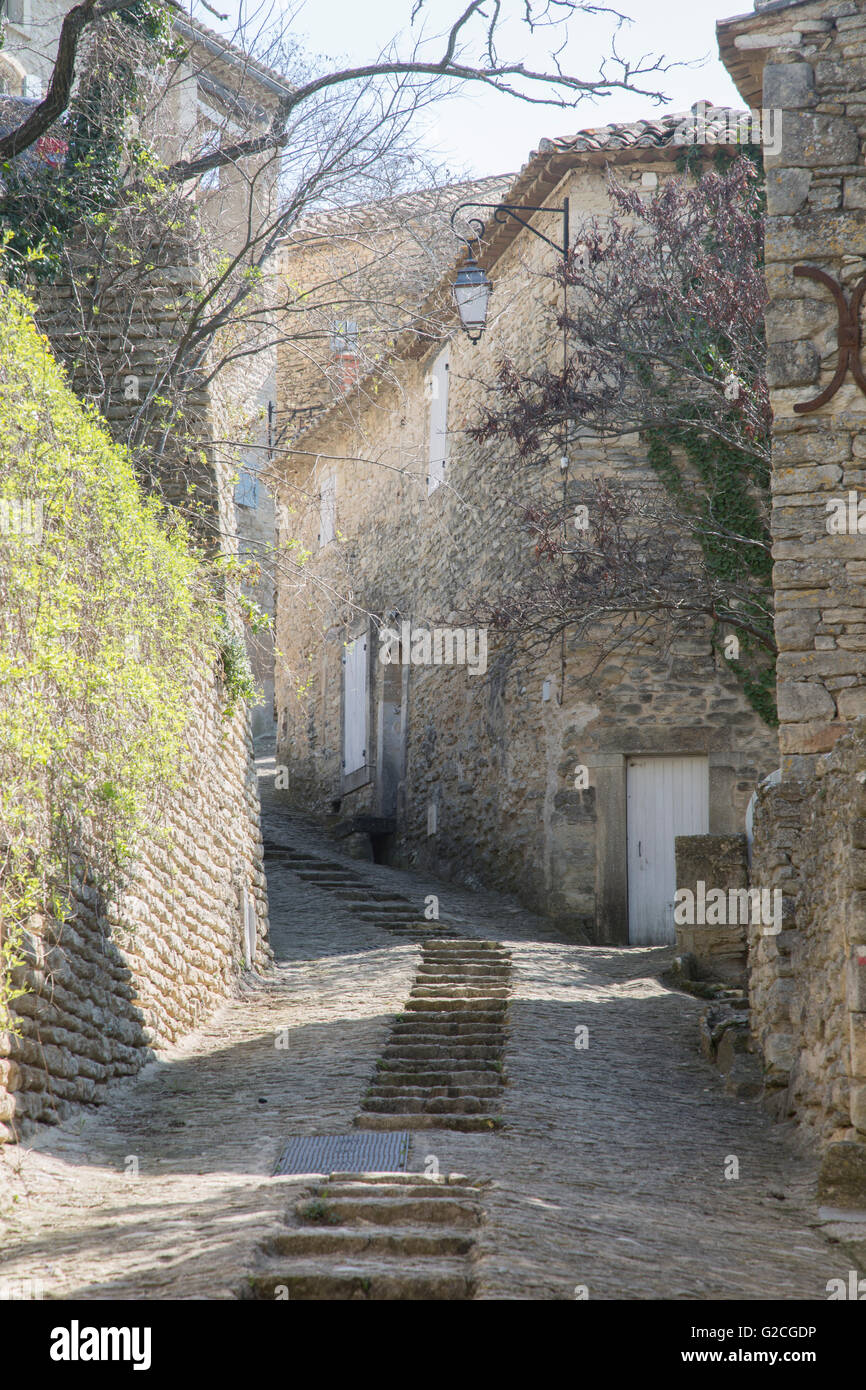 Street in Gordes Village, France Stock Photo - Alamy