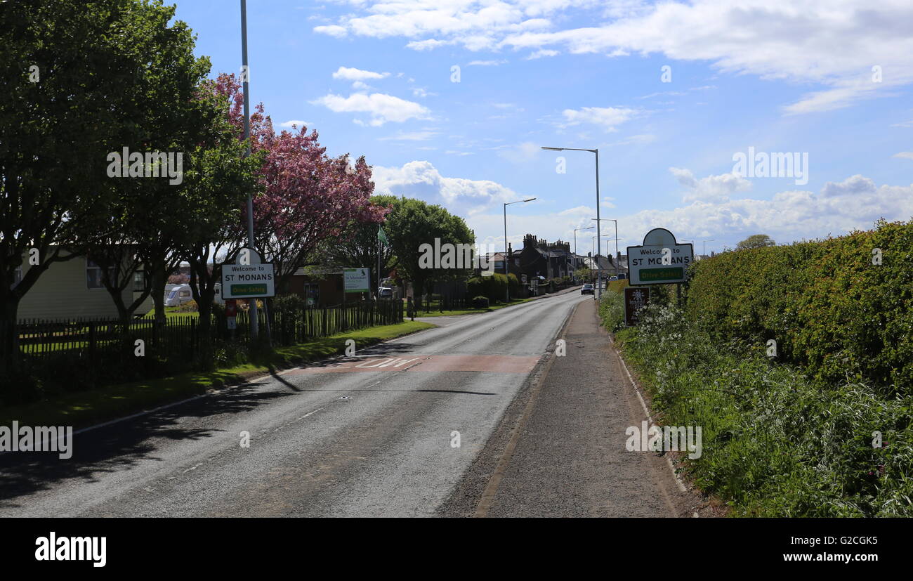 Welcome to St Monans signs Fife Scotland May 2016 Stock Photo - Alamy