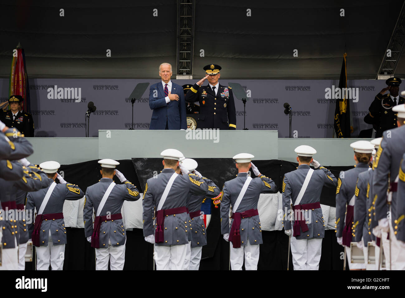 U.S Vice President Joe Biden stands with Superintendent Lt. Gen. Robert ...