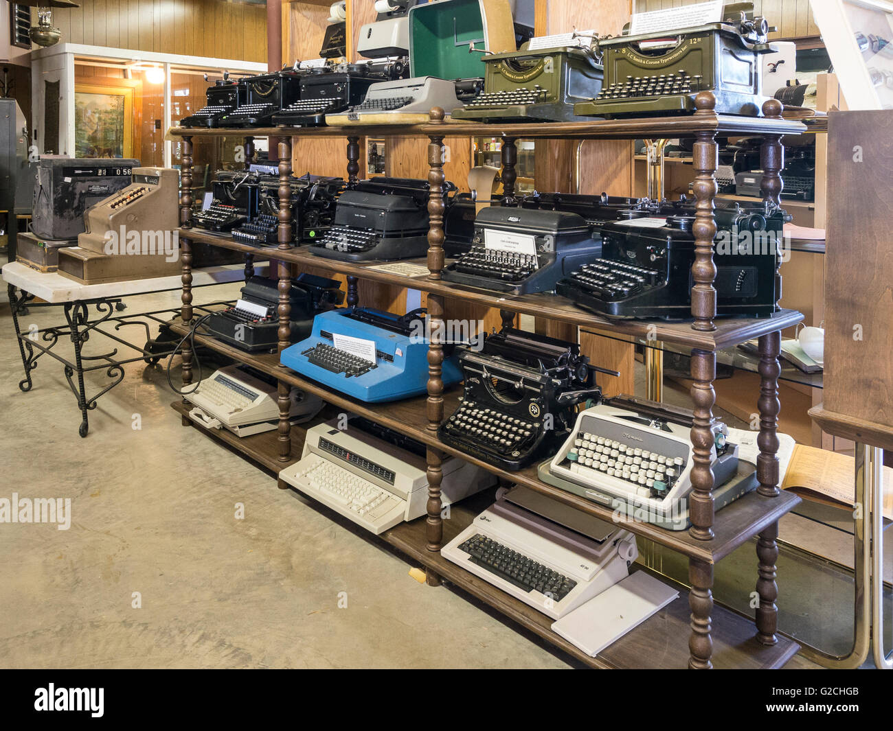 Old typewriters, Gunnison Pioneer Museum, Gunnison, Colorado Stock ...