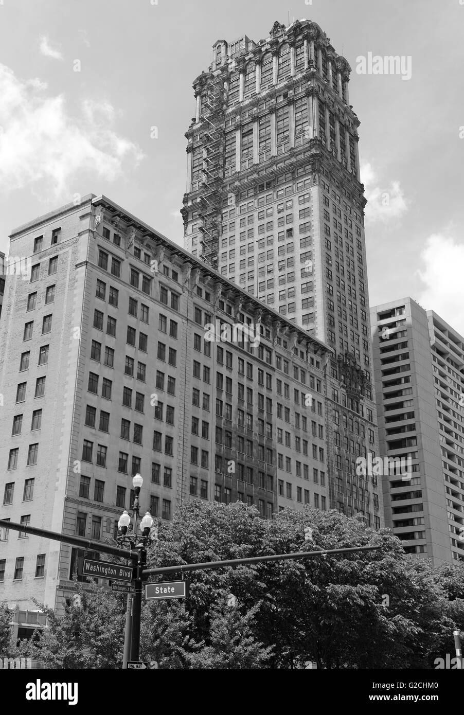 Detroit abandoned buildings Black and White Stock Photos & Images - Alamy