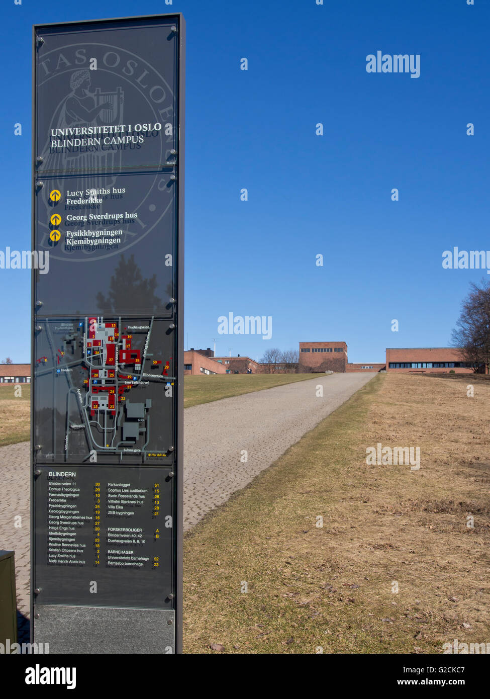Information board at the western entrance to campus Blindern ...