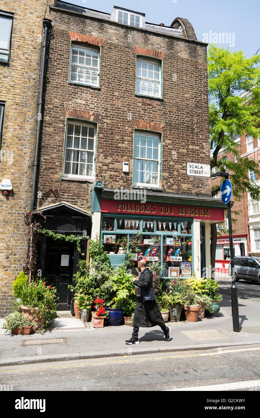 Exterior of Pollock's Toy Museum in Fitzrovia in central London ...