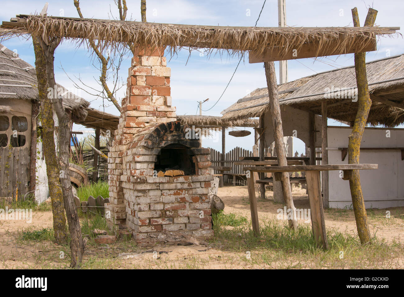 The old Russian oven in the courtyard outdoors Stock Photo - Alamy
