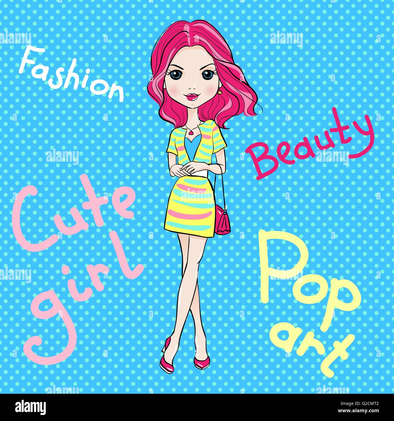 Pop Art cute fashion girl Stock Vector Image & Art - Alamy