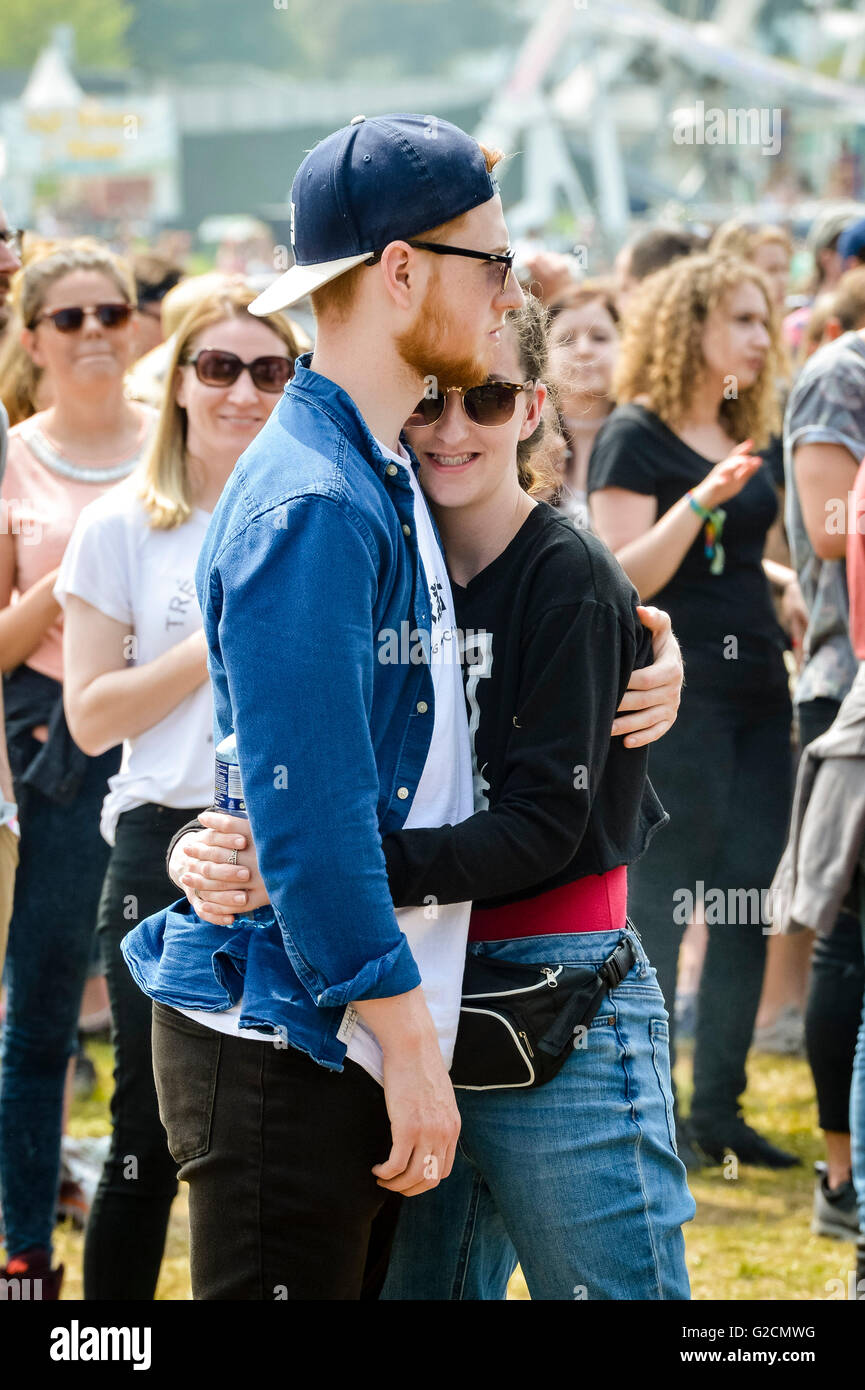 Crowds at BBC Radio 1's Big Weekend at Powderham Castle in Exeter Stock ...
