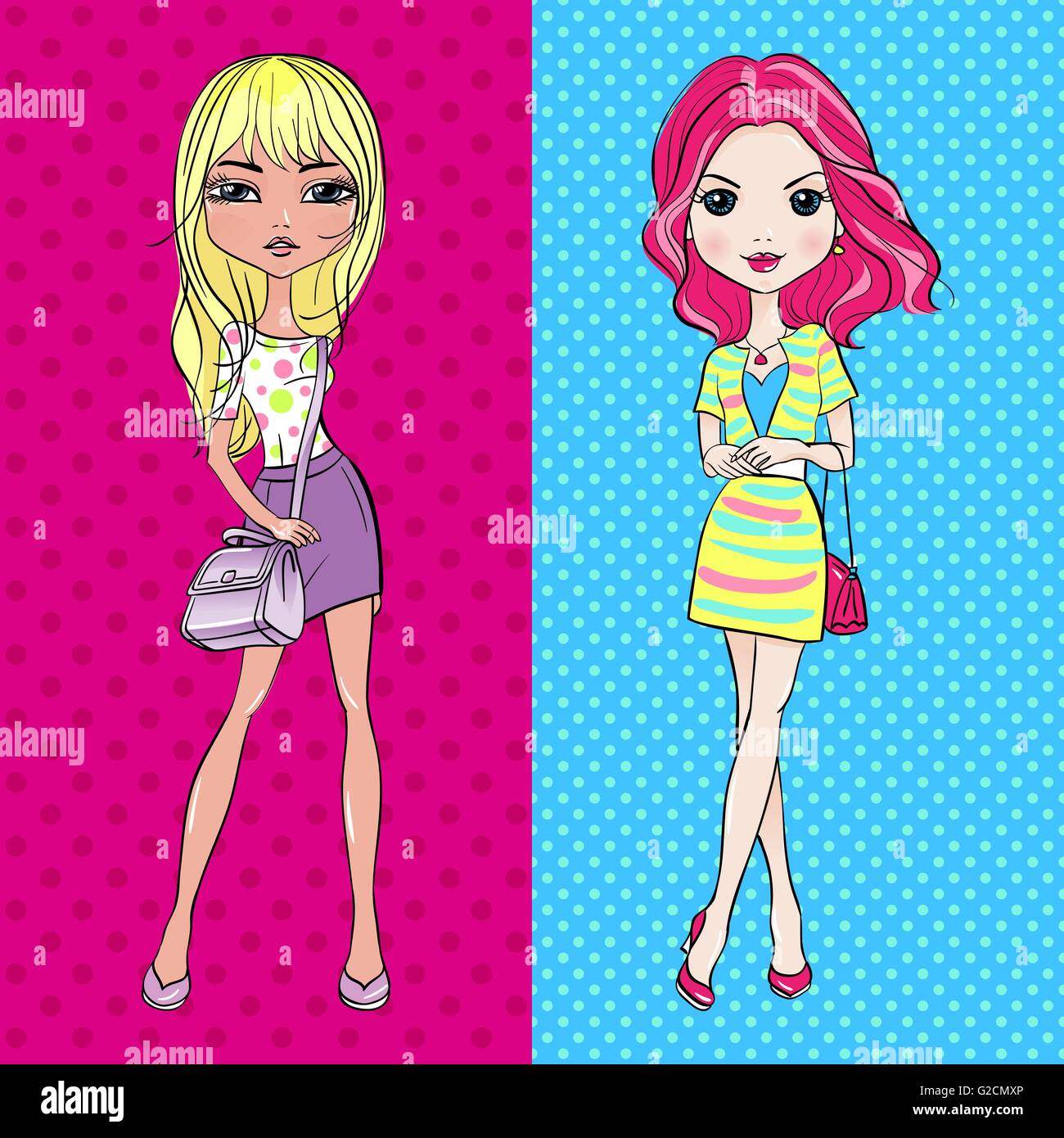 Vector set Pop Art girls Stock Vector Image & Art - Alamy