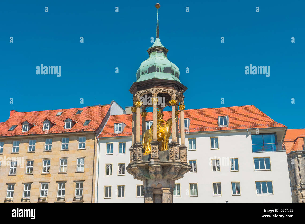 View on Magdeburg city center and downtown in Spring, Magdeburg ...
