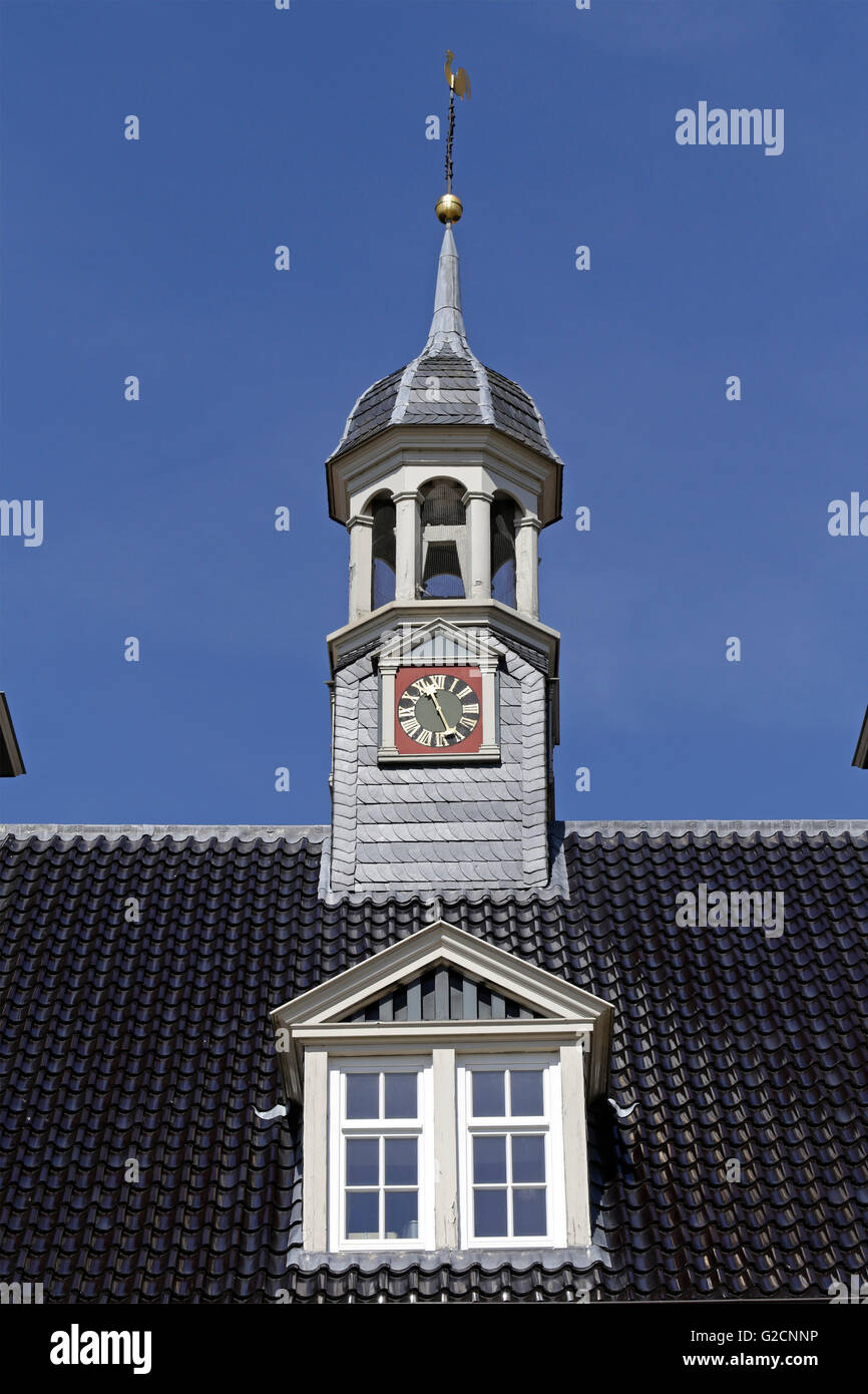 tower, Waage Building, Leer, East Friesland, Lower Saxony, Germany ...