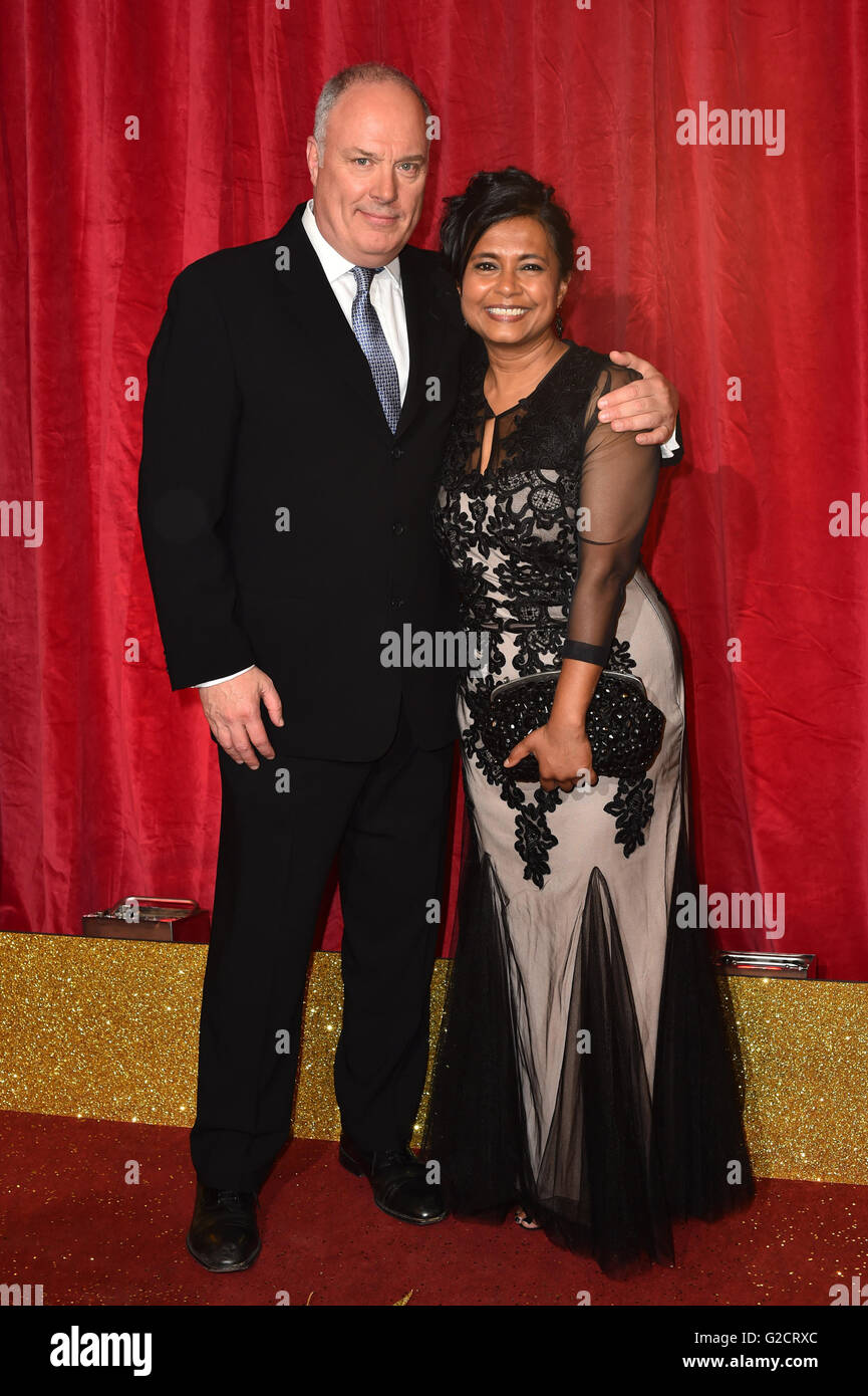 Owen Brenman and Bharti Patel attending the British Soap Awards 2016 at ...