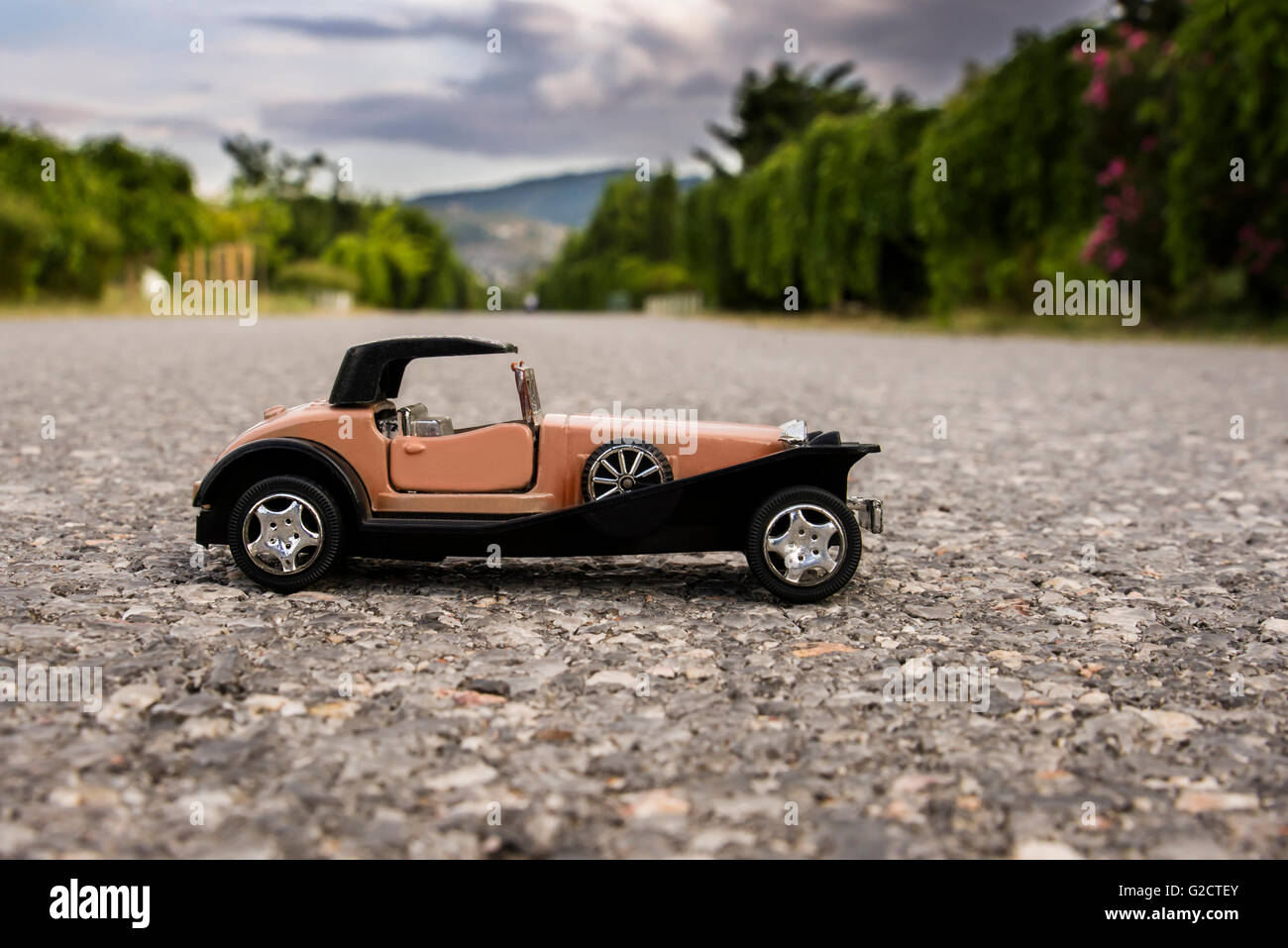 Early 1900s old toy car still life image Stock Photo - Alamy