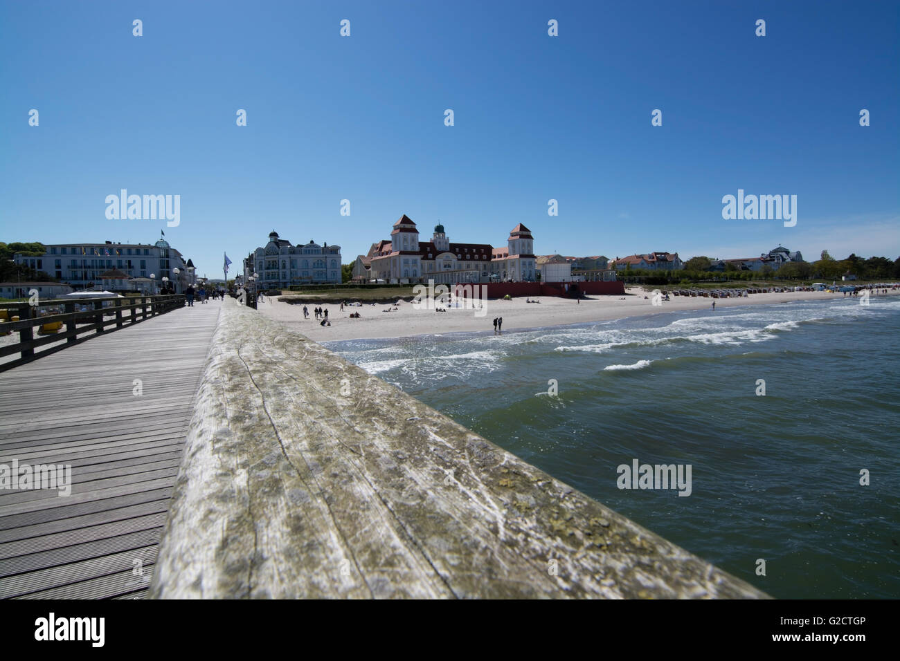 The pier in Binz on the island Ruegen, Germany, with a lenght of 370 ...