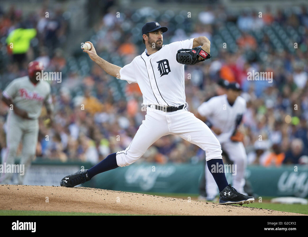 Detroit, Michigan, USA. 24th May, 2016. Detroit Tigers pitcher Justin ...