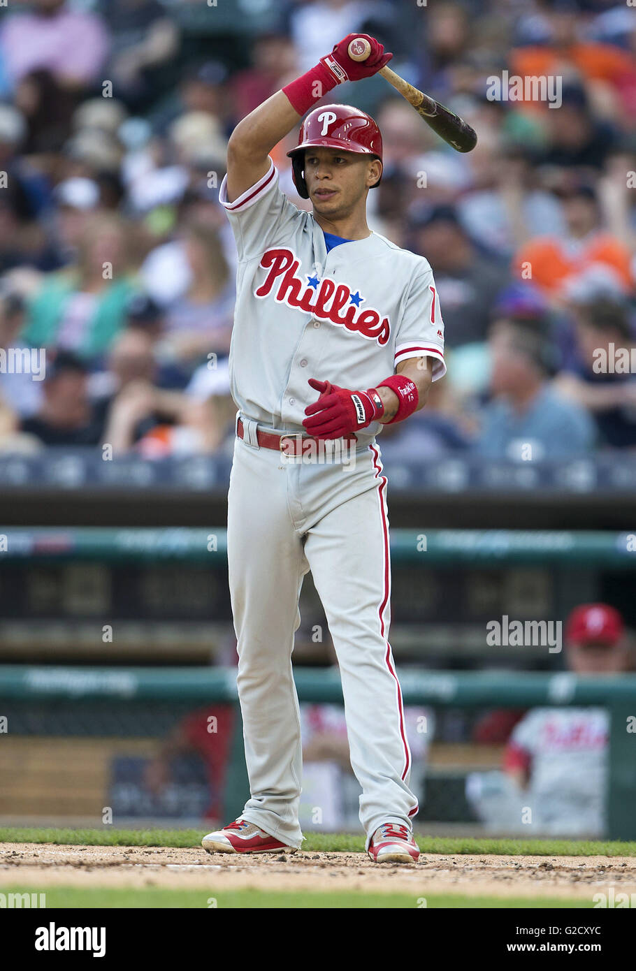 Detroit, Michigan, USA. 24th May, 2016. Philadelphia infielder Cesar ...