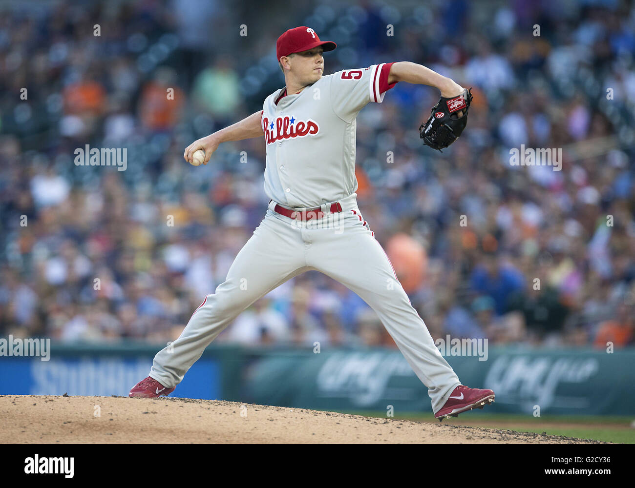 Detroit, Michigan, USA. 24th May, 2016. Philadelphia pitcher Jeremy ...