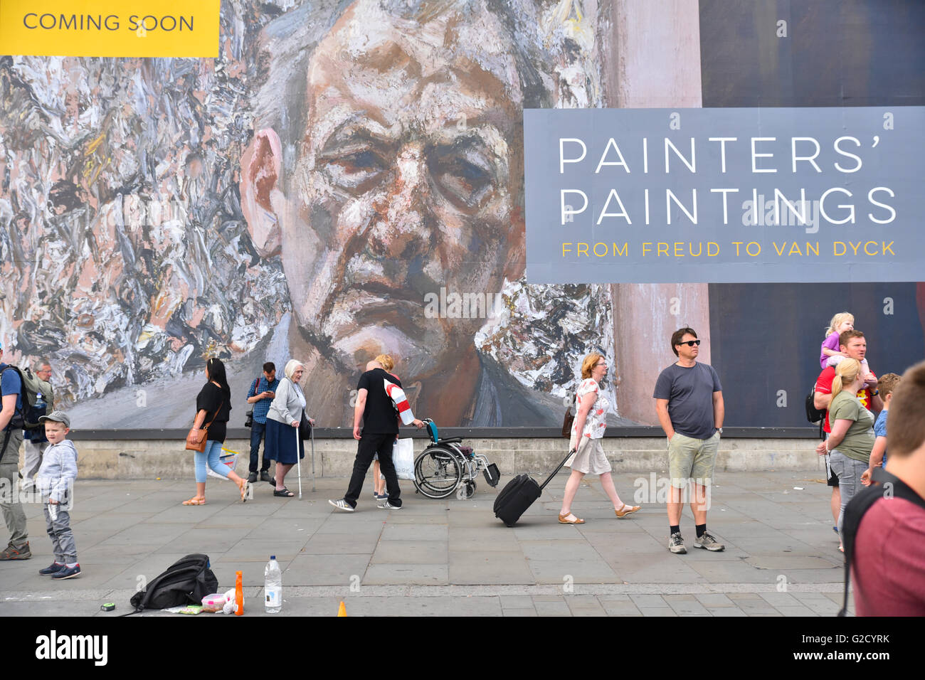 Trafalgar Square, London, UK. 27th May 2016. Giant poster (23rd June ...