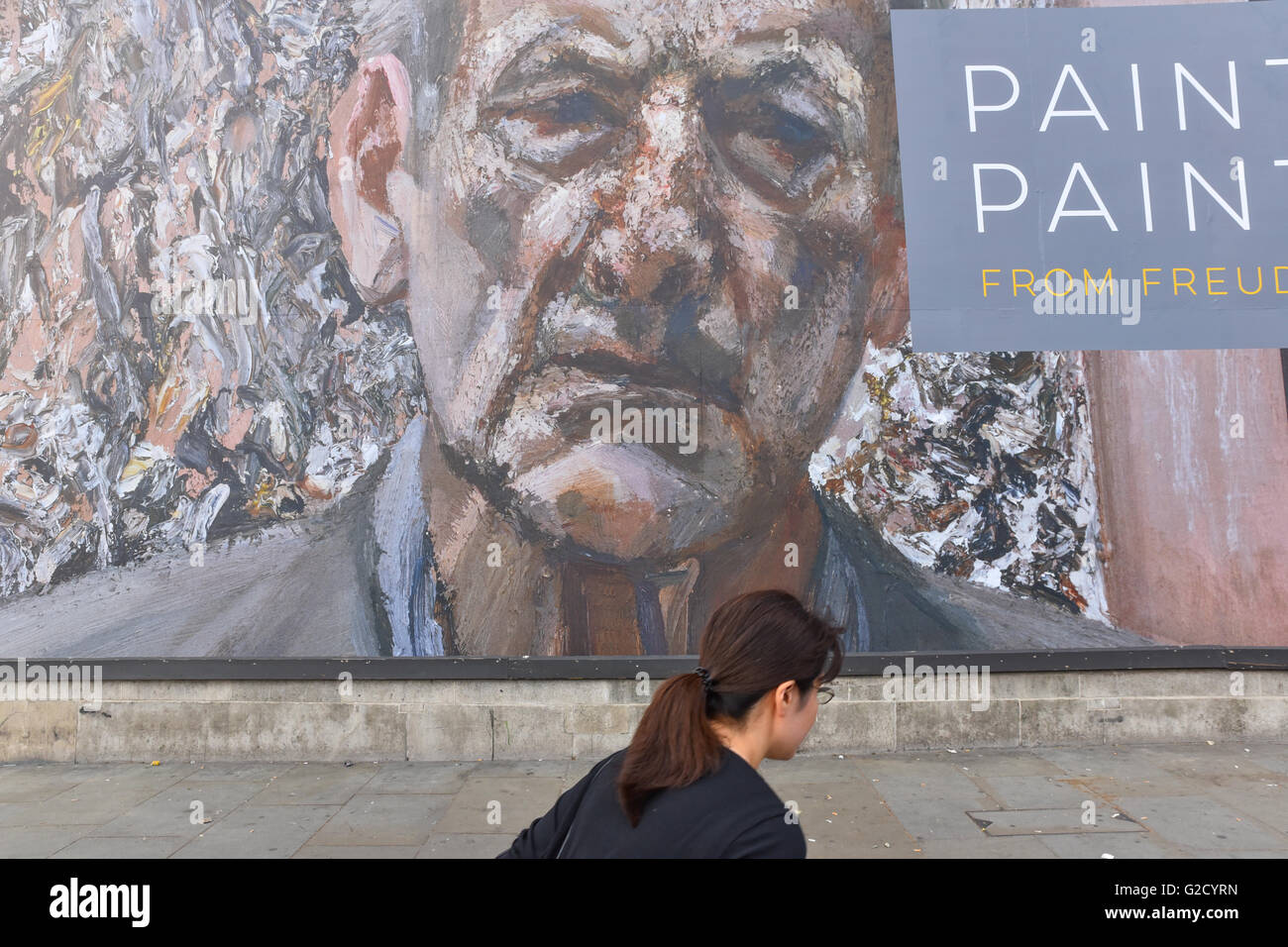 Trafalgar Square, London, UK. 27th May 2016. Giant poster (23rd June ...