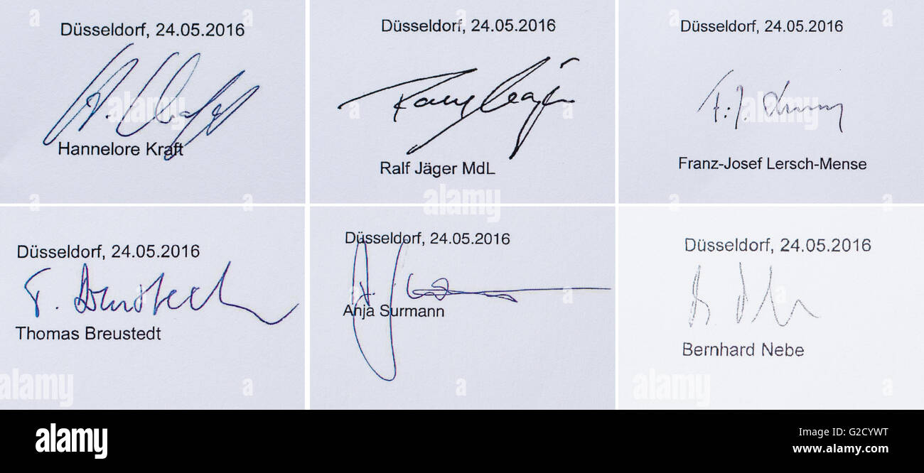 ILLUSTRATION - A combo presenting the signatures of Hannelore Kraft ...