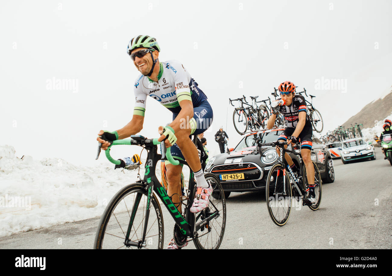 Colle dell’Agnello, Italy, May 27th 2016. Ruben Plaza Molina from Orica ...