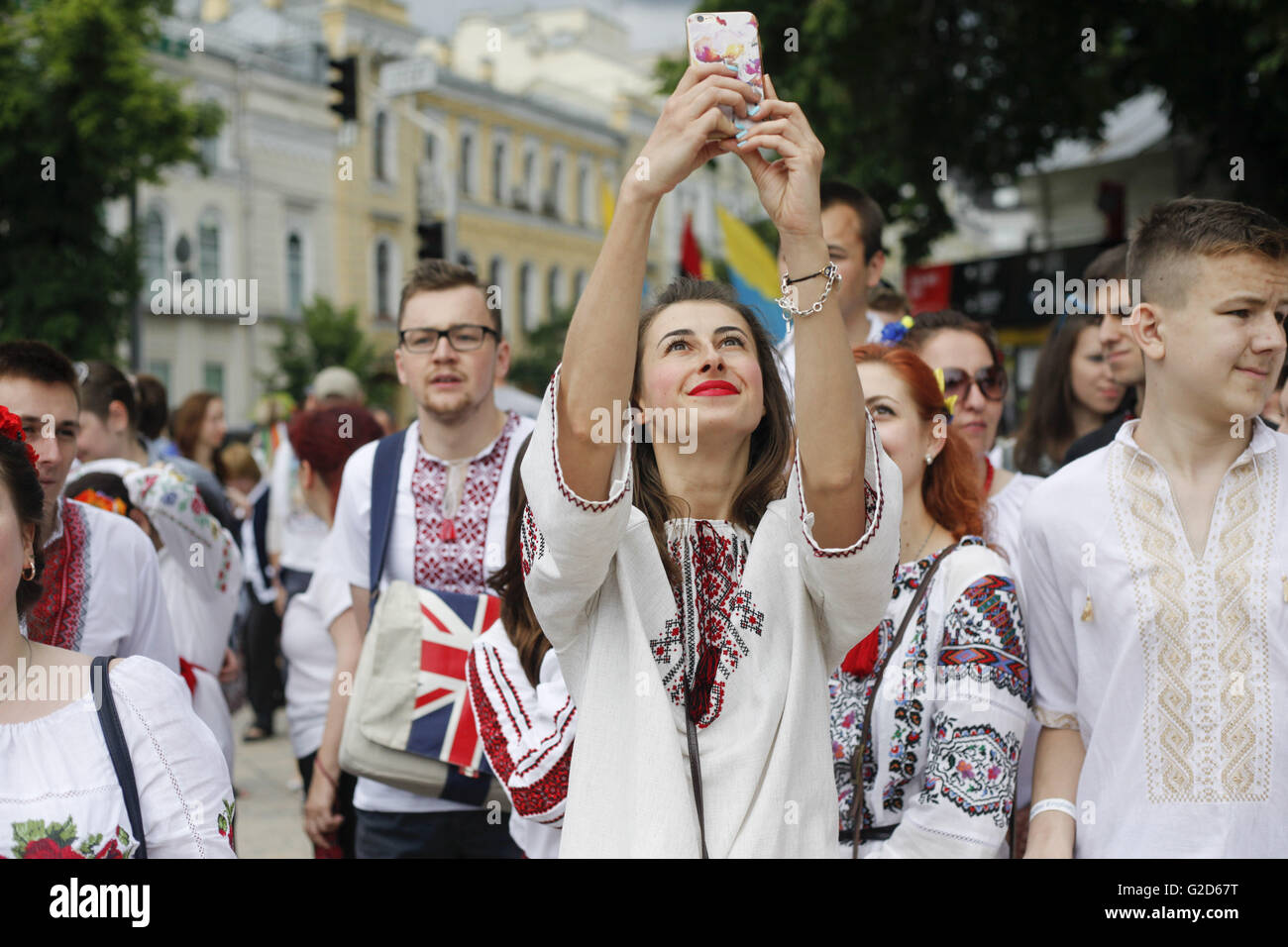 Kiev, Ukraine. 28th May, 2016. People dressed in traditional Ukrainian ...