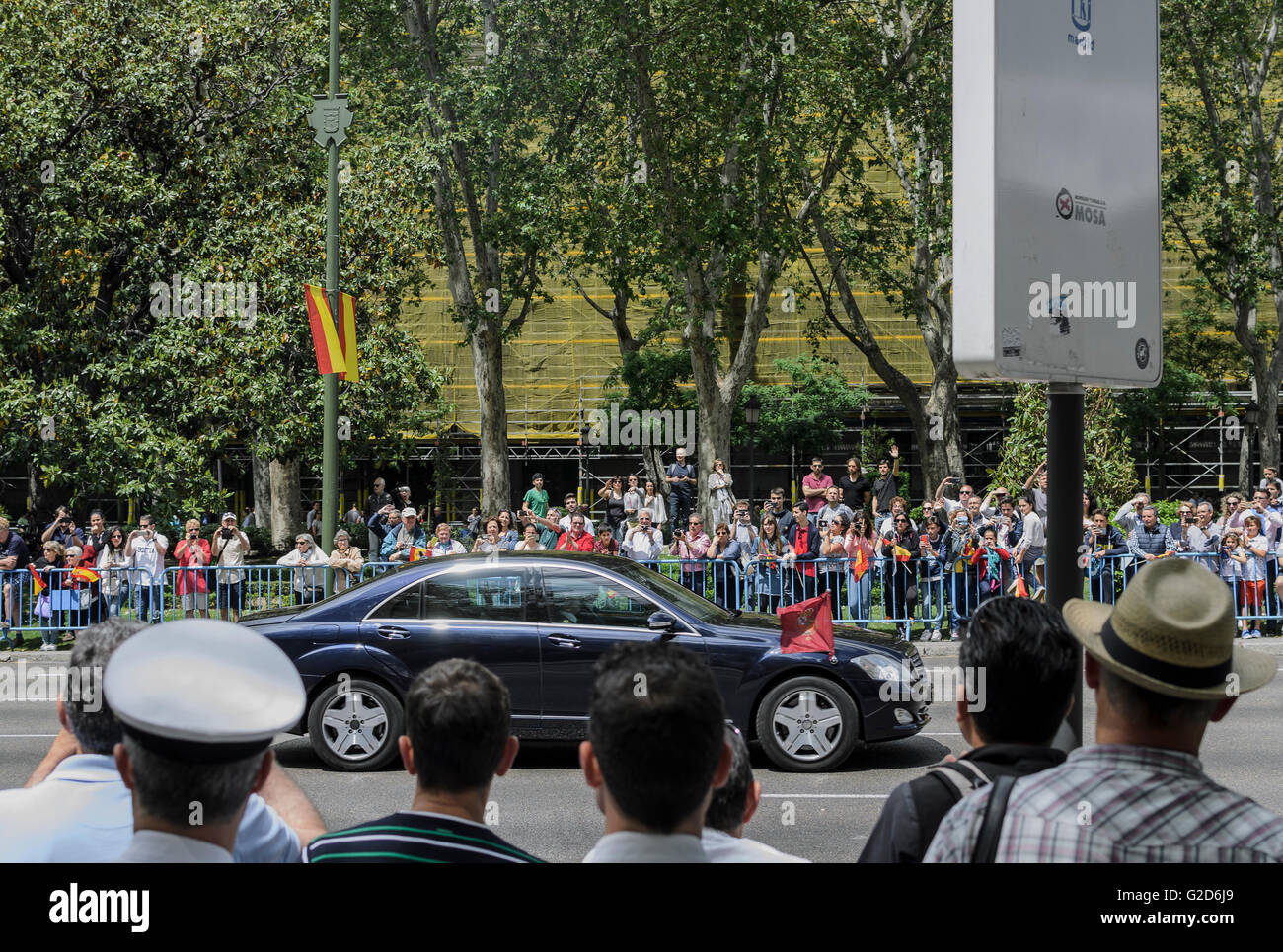 Madrid, Spain, 28 st May 2016. Royal car view in the parade Spanish ...