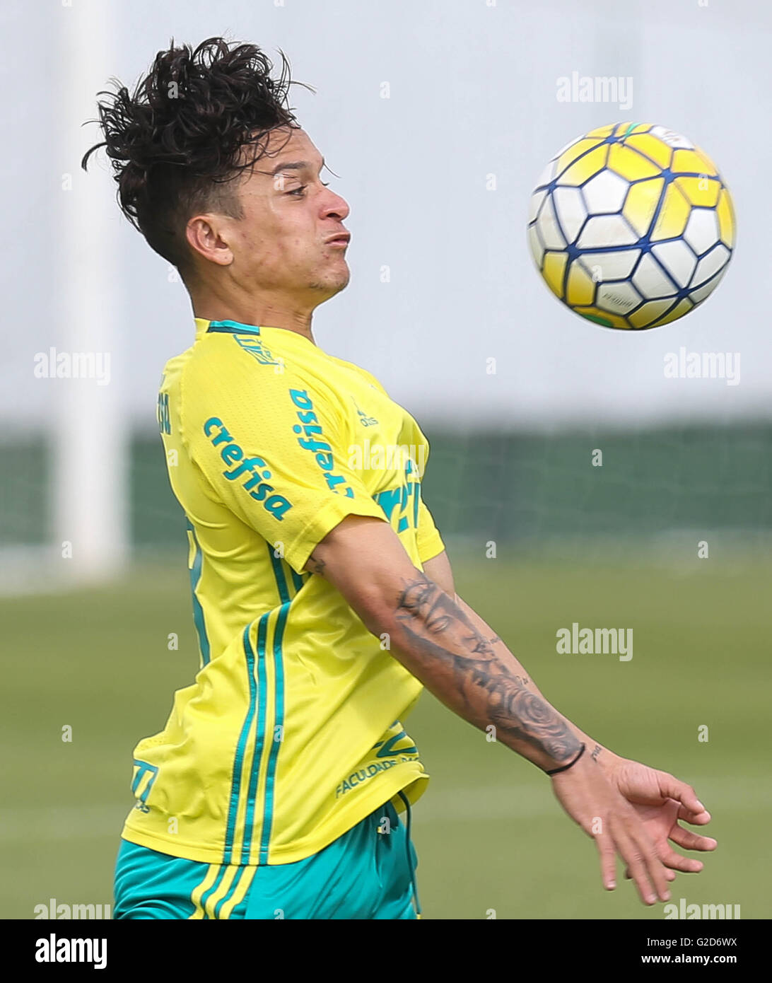 SAO PAULO, Brazil - 05/28/2016: TRAINING OF TREES - The player Arthur ...