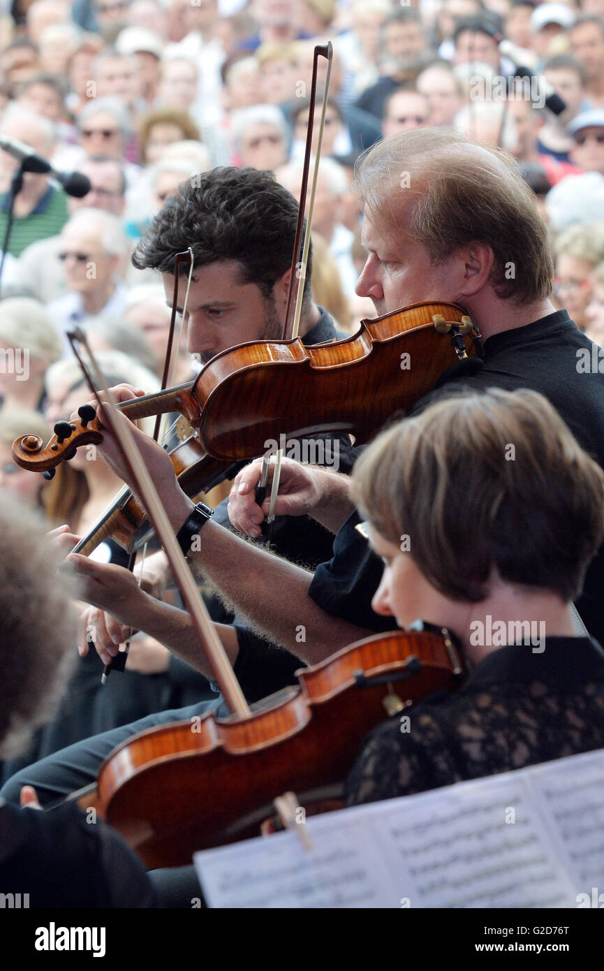 Musicians playing during the Dresden Music Festival in Dresden, Germany ...