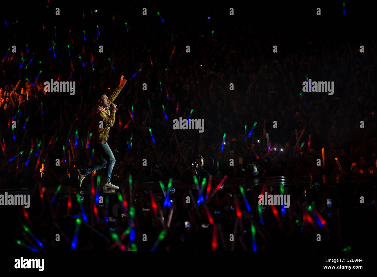 Lisbon, Portugal. 28th May, 2016. Maroon 5 performance in Rock in Rio ...