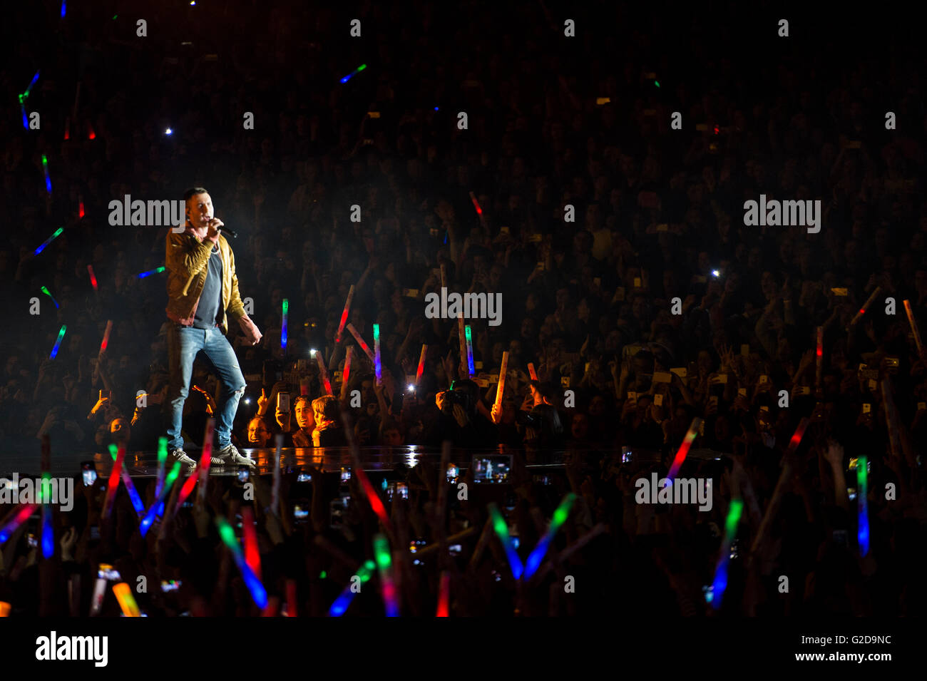 Lisbon, Portugal. 28th May, 2016. Maroon 5 performance in Rock in Rio ...