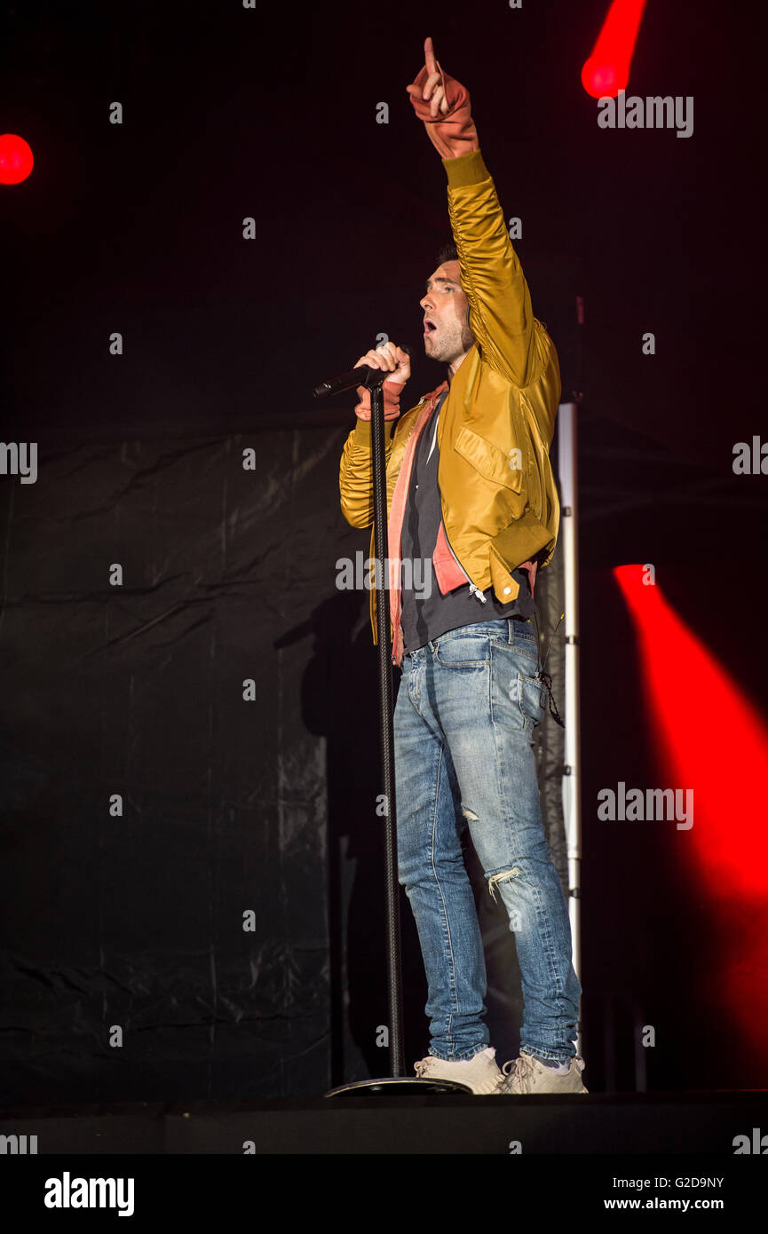 Lisbon, Portugal. 28th May, 2016. Maroon 5 performance in Rock in Rio ...