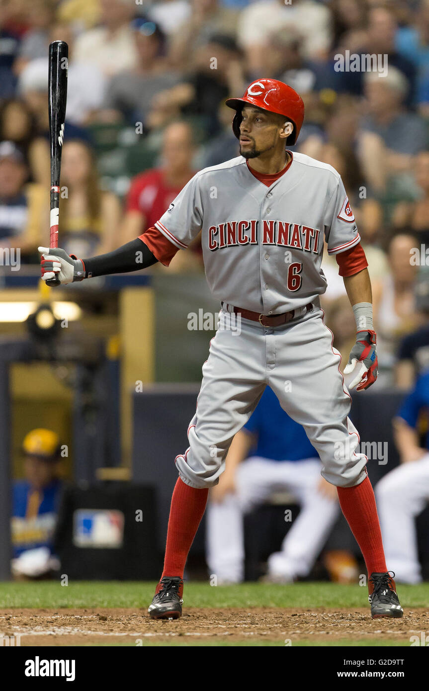 Milwaukee, WI, USA. 27th May, 2016. Cincinnati Reds center fielder ...