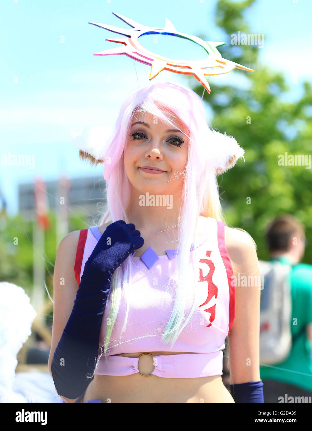 Toronto, Canada. 28th May, 2016. A cosplayer poses for photos during ...