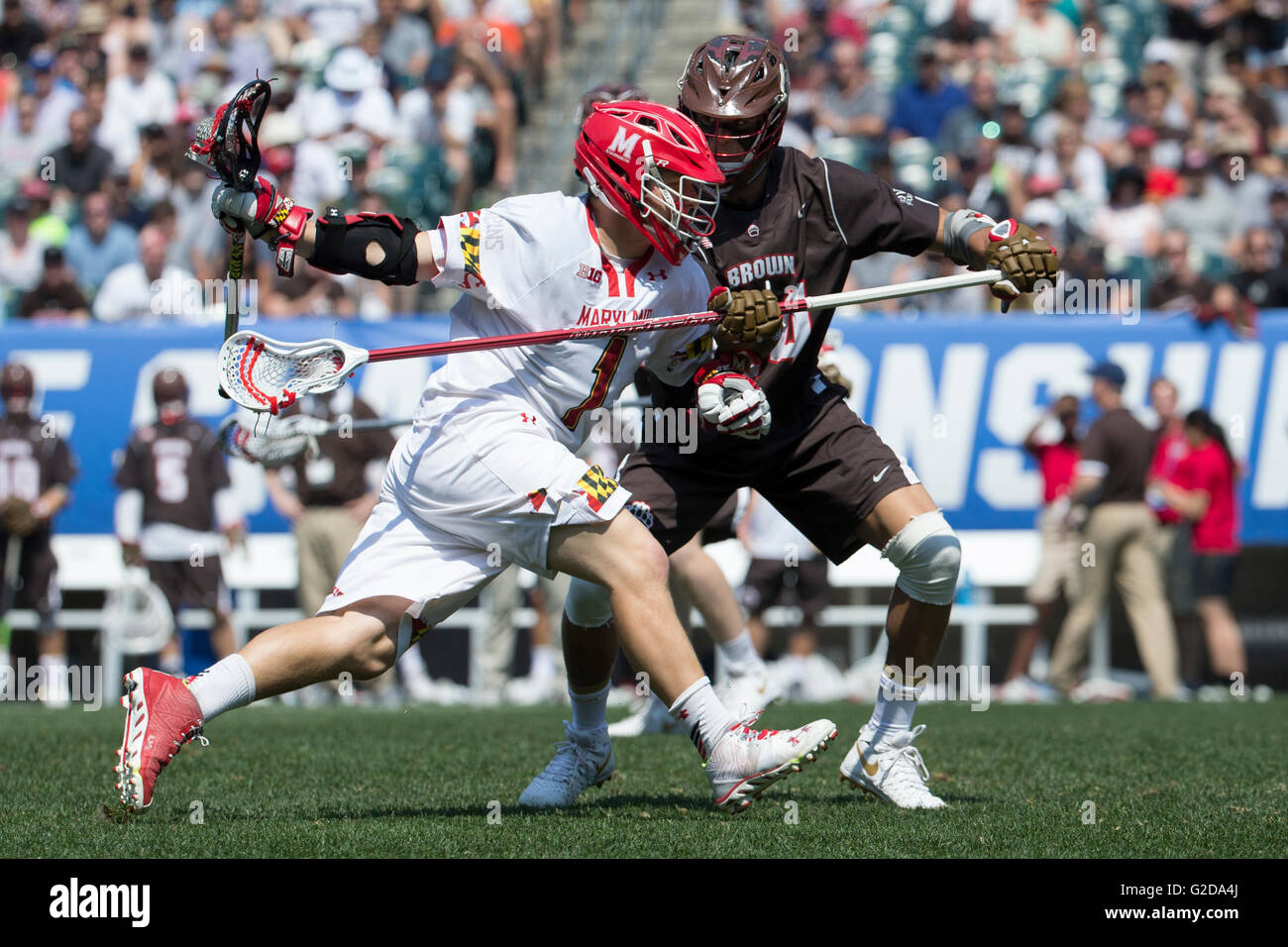 Overtime. 28th May, 2016. Maryland Terrapins attack Matt Rambo (1) in ...