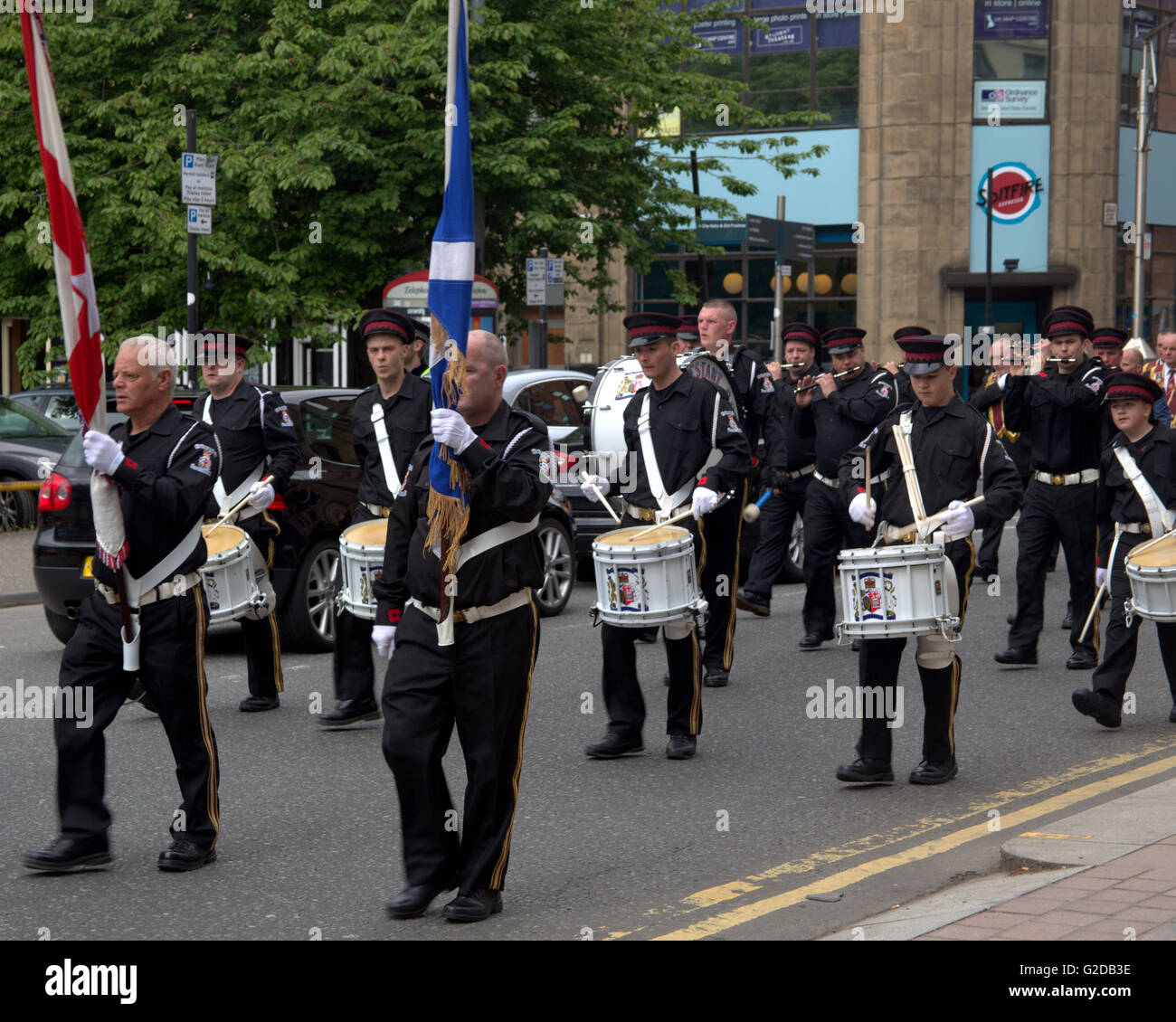 Glasgow, Scotland, UK 28th May. The start of the protestant marching ...
