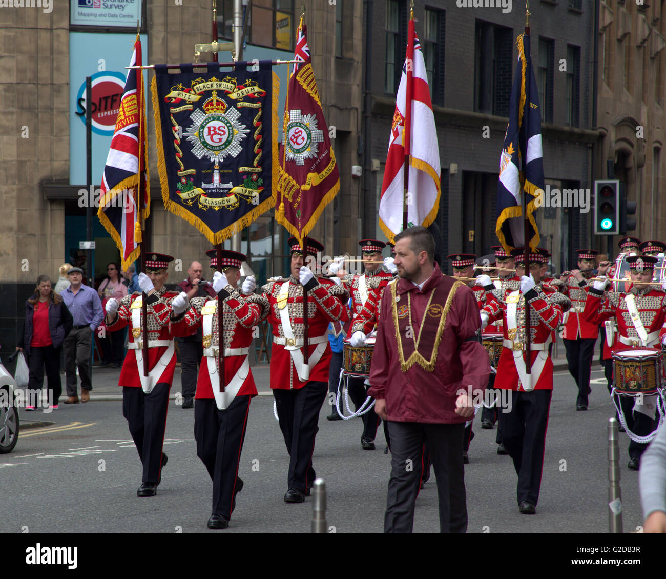 Glasgow, Scotland, UK 28th May. The start of the protestant marching ...