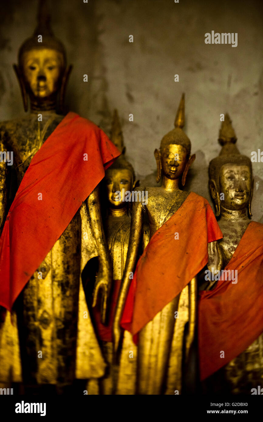 Four Old Buddha Statues Stock Photo - Alamy