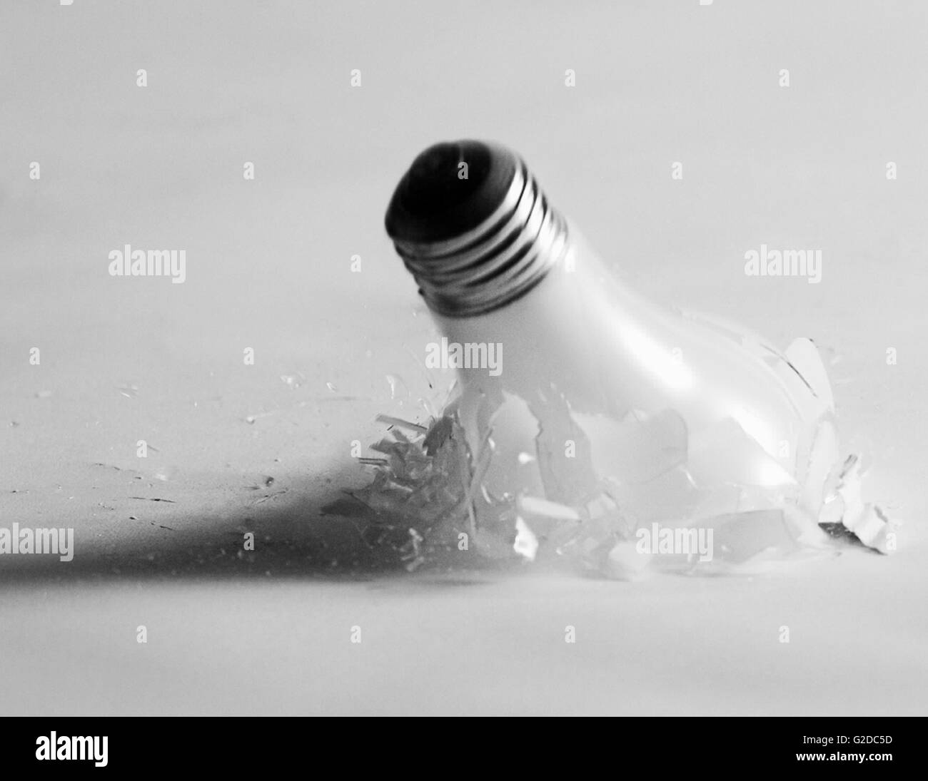 Shattered Light Bulb Stock Photo - Alamy