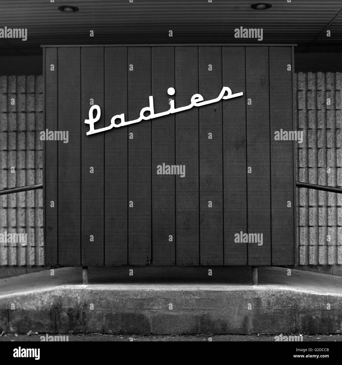 Stylish Ladies Restroom Sign Stock Photo - Alamy